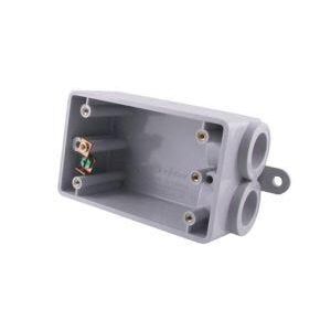Single Gang Box, PVC, Gray, 1 Gang, 1/2 in. Hub