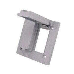 Receptacle Cover, (2) GFCI, Weatherproof, PVC, 2 Gang, Gray