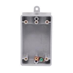 Single Gang Box, PVC, Gray, 1 Gang, Rectangular