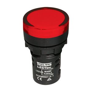 Indicator Lamp, Red, 110 V, Knockout, 20 mA
