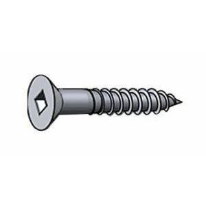 Wood Screw, Imperial, Pan Head, No. 8, Robertson Drive, Steel, Zinc ...