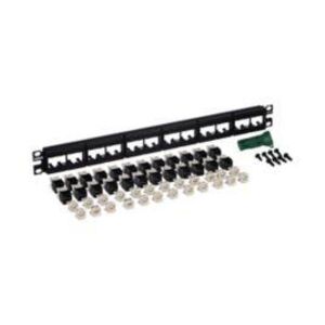 24P CAT6 PATCH PANEL LOADED WITH BLACK JACKS