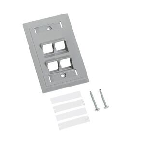 4 PORT ANGLED FACEPLATE - GREY