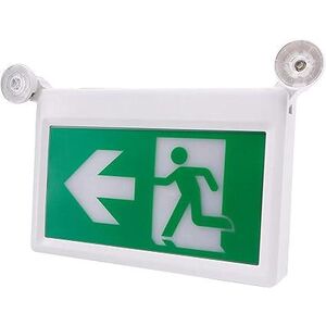Pictogram Exit Sign, White, Nickel-Cadmium, LED, Universal, Ceiling ...