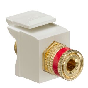 JACK BINDING POST IVORY W/RED STRIP GOLD PLATED